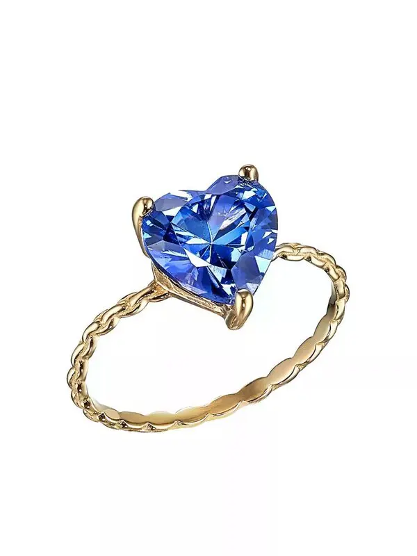 ANABELA CHAN 9kt Yellow Heart-cut Sapphire Ring