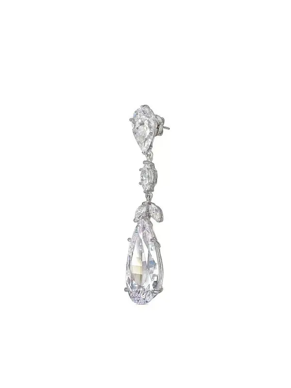 ANABELA CHAN 14kt White Gold Calla Lily Diamond Earrings - Silver