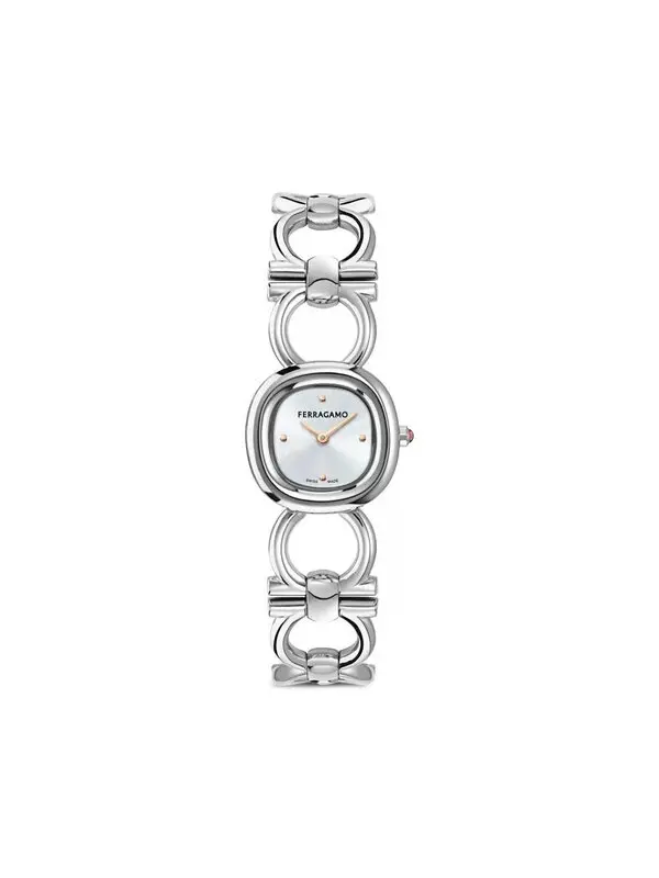 FERRAGAMO Double Gancini Jewel 25mm Watch - Silver