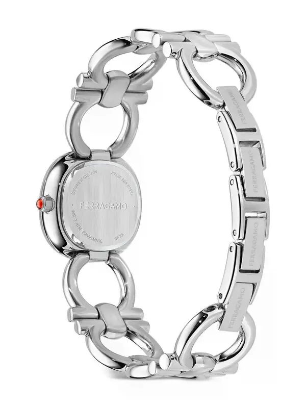 FERRAGAMO Double Gancini Jewel 25mm Watch - Silver