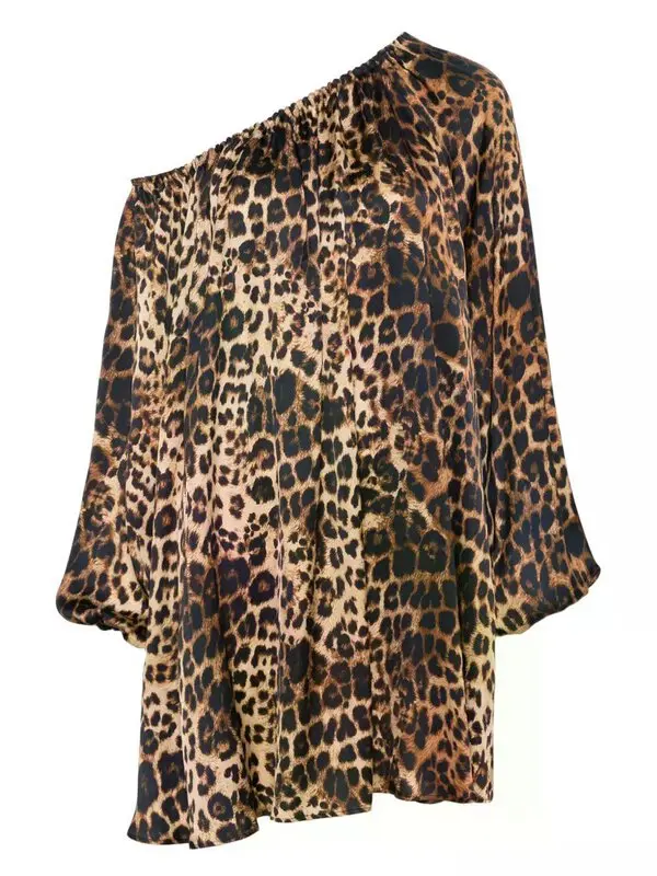 Simonette Ravizza One-shoulder Printed Mini Dress - Brown