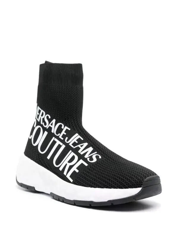 Versace Logo Print Sock Sneakers