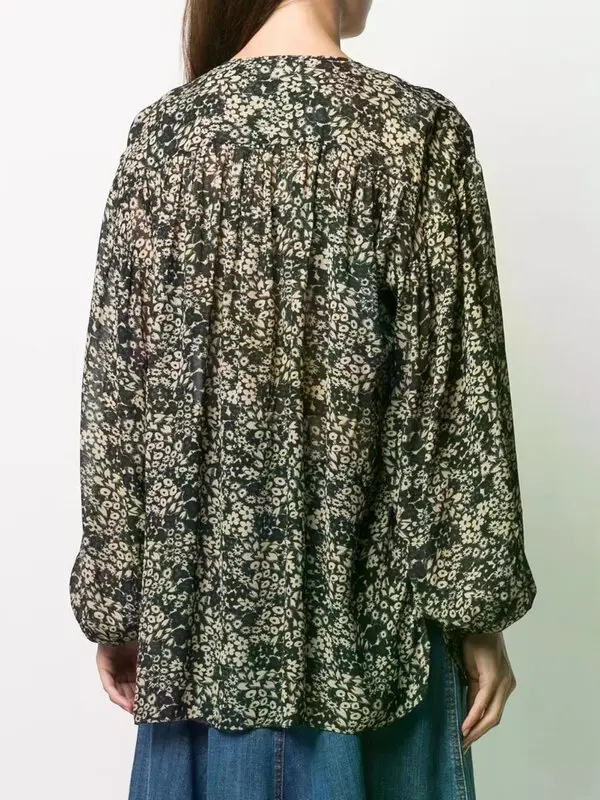 MARANT ETOILE Liliana Oversized Floral-print Blouse