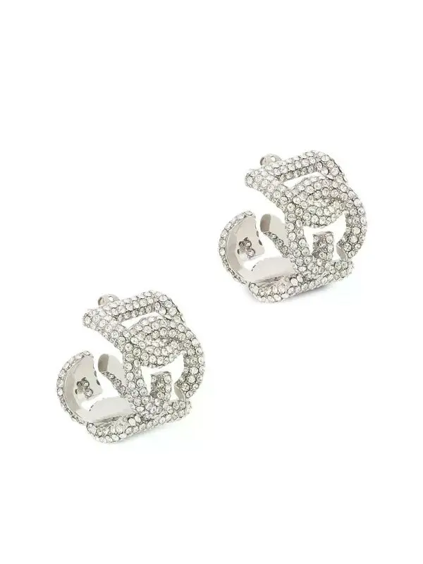 Dolce & Gabbana Logo Crystal-embellished Hoop Earrings
