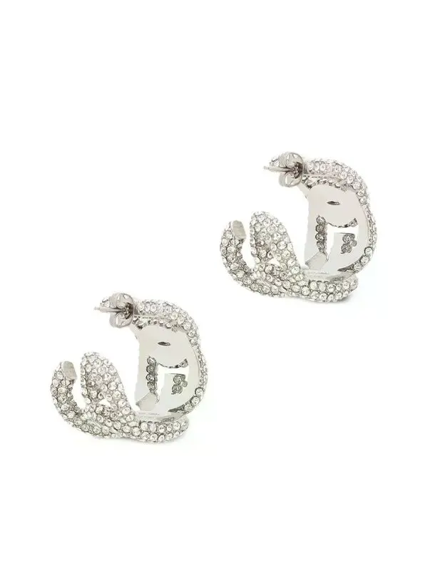 Dolce & Gabbana Logo Crystal-embellished Hoop Earrings