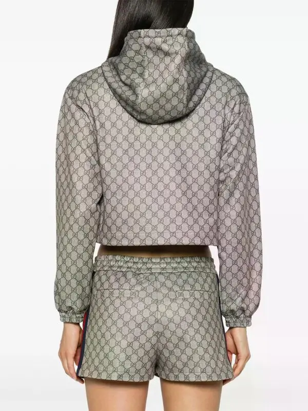 Gucci Gg-logo Zip-up Cropped Jacket