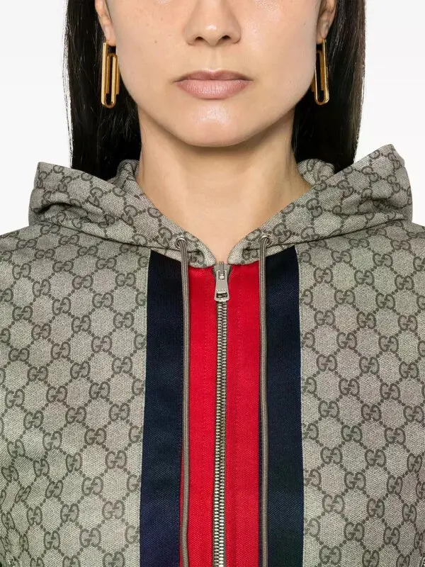 Gucci Gg-logo Zip-up Cropped Jacket