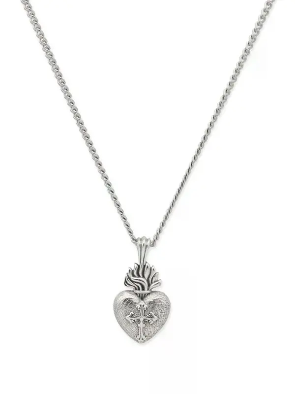 Emanuele Bicocchi Small Sacred Heart Necklace - Silver