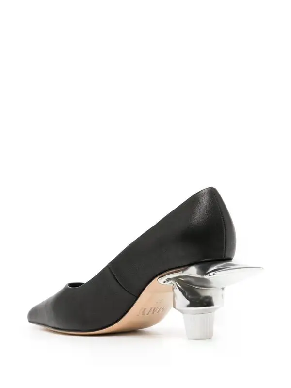 Mihara Yasuhiro Leather Pumps With Sculptural Heel