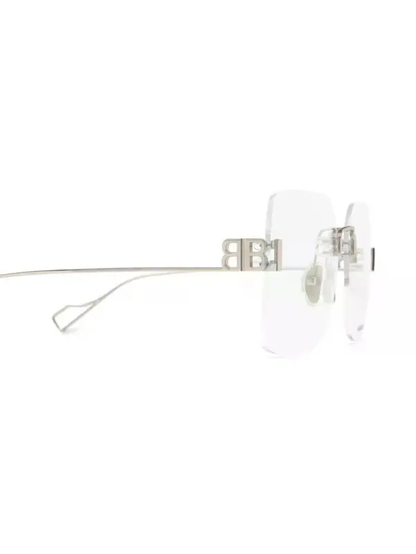 Balenciaga Bb Rimless Square Frame Glasses
