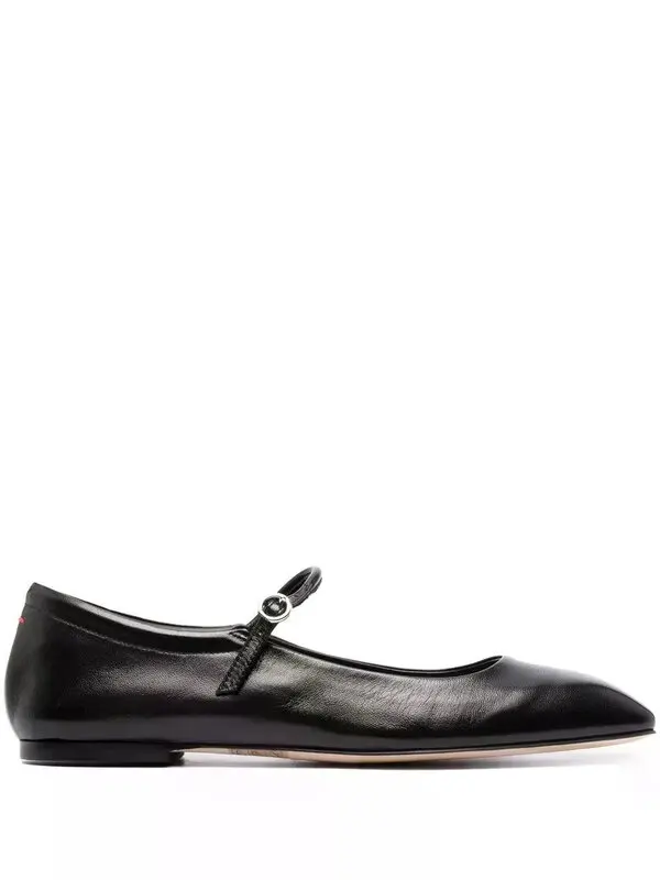 AeydĒ Mary Jane Leather Ballerina Shoes - Black