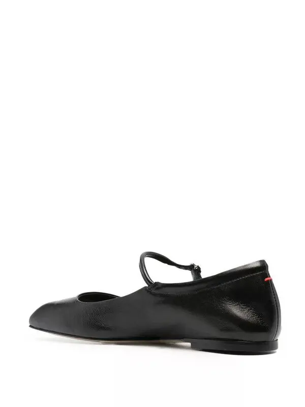AeydĒ Mary Jane Leather Ballerina Shoes - Black