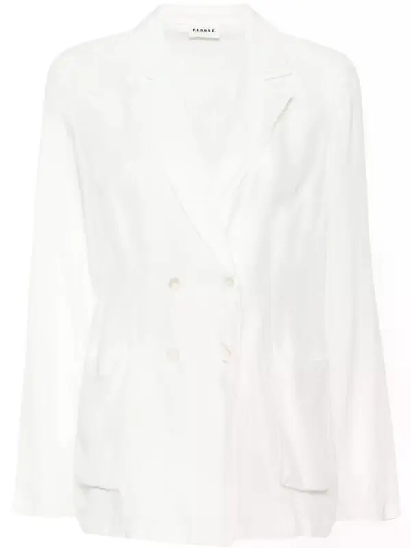 P.a.r.o.s.h Sofia Double-breasted Silk Blazer - Neutrals