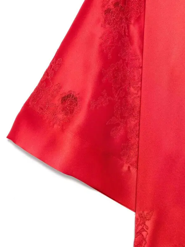 Carine Gilson Calais Caudry-lace Silk Robe