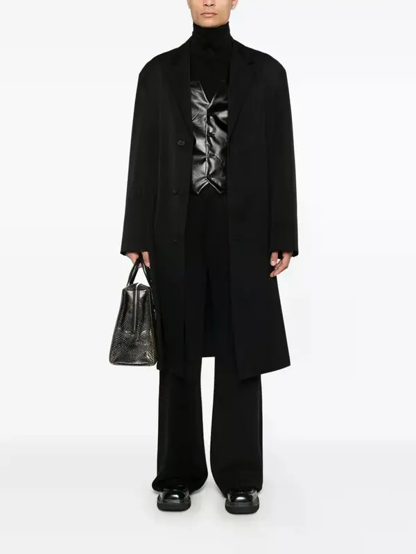 SAPIO Nº12a Wool Blend Waistcoat With Faux Leather Panelling