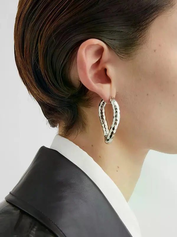 JIL SANDER Hammered Hoop Earrings