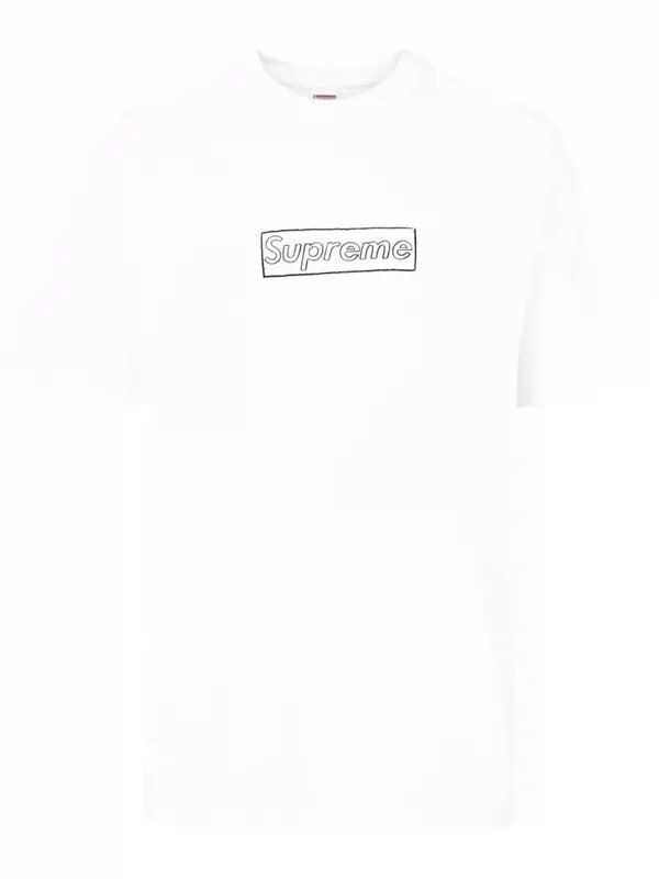 Supreme X Kaws Chalk Logo T-shirt - White