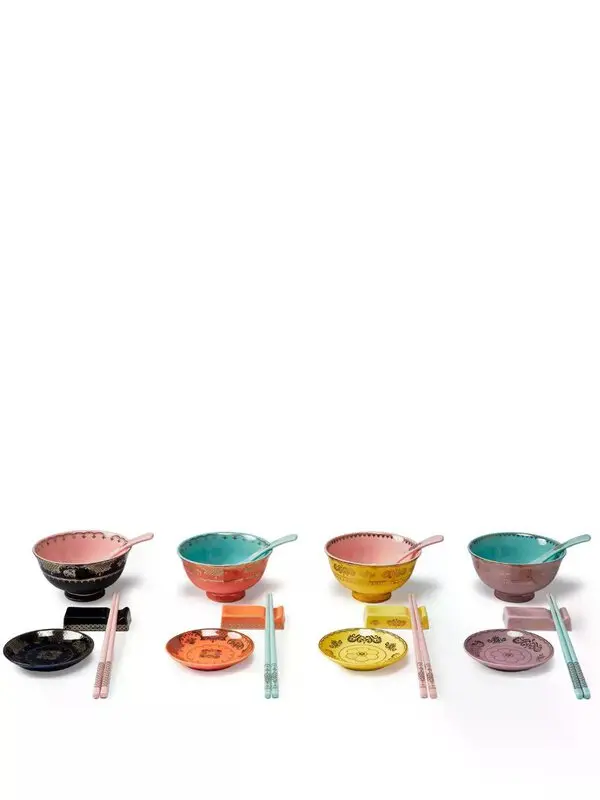 POLSPOTTEN Grandpa Porcelain Asian Bowls - Black