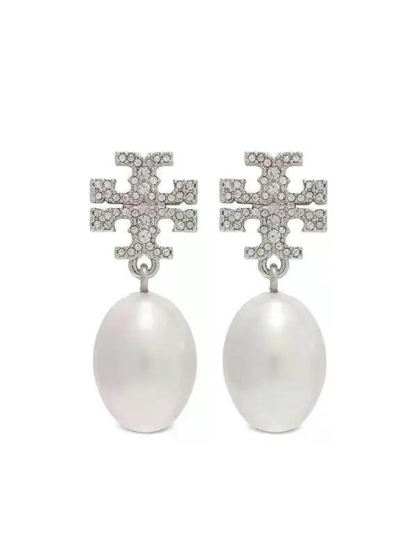 Tory Burch Kira Drop Earrings With Pearl And Pav - Gold