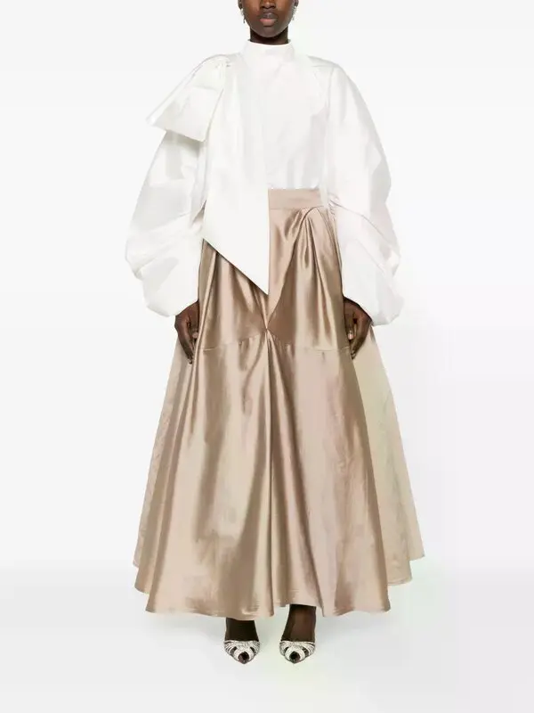 GABY CHARBACHY Satin Flared Skirt Set