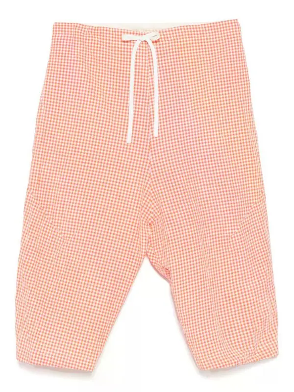 FORME D'EXPRESSION Gingham Check Pattern Pants - Red