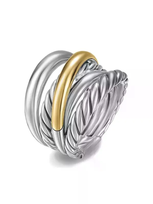 David Yurman 14kt Yellow Gold Crossover Five Row Ring