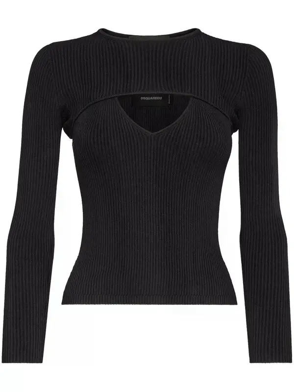 Dsquared2 Ribbed Cut-out Top