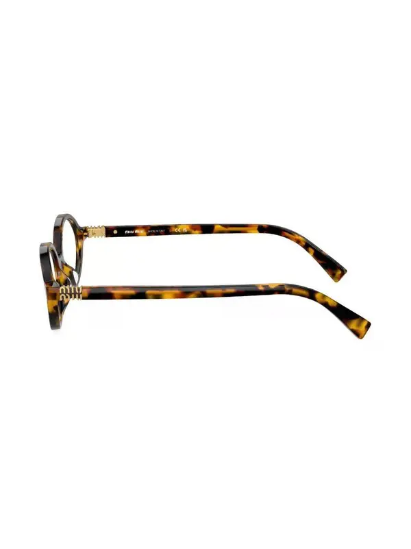 Miu Miu Tortoiseshell-effect Oval Glasses - Green