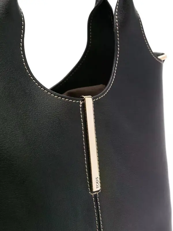TOD'S Mini Leather Tote Bag With Lobster Claw Fastening - Black