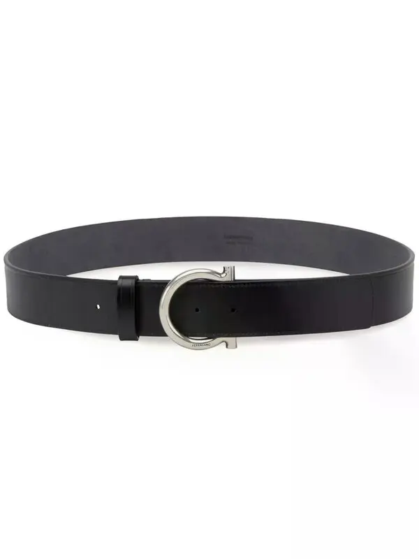 FERRAGAMO Gancini-buckle Leather Belt - Black
