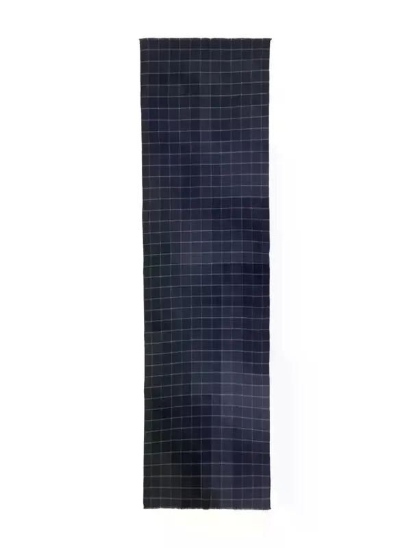 Fedeli Check-pattern Scarf - Blue