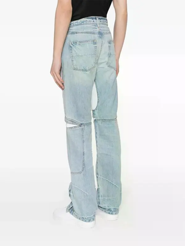 Amiri Mx-3 Straight-leg Jeans With Mesh Panelling - Blue