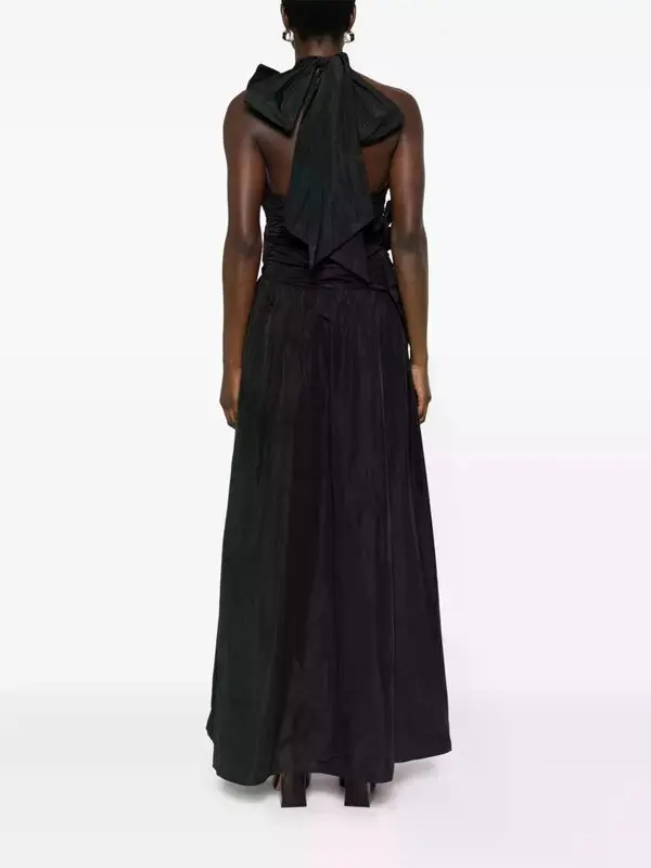 Viktor & Rolf Bow Detail Wrap Maxi Dress - Black