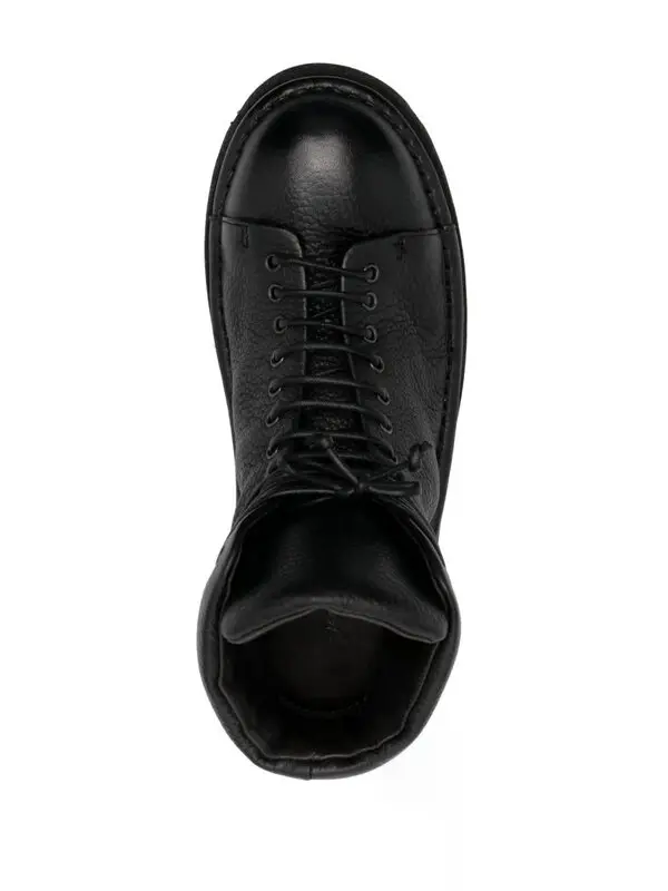 Marsèll Calf Leather Combat Boots - Black