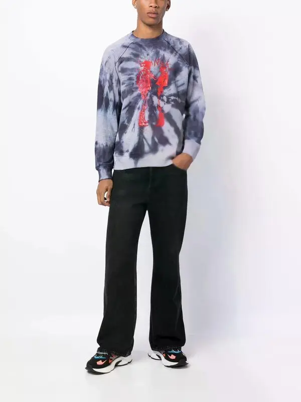 STAIN SHADE Hiroshi Fujiwara Tie-dye Print Sweatshirt - Blue