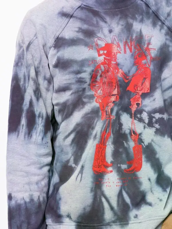 STAIN SHADE Hiroshi Fujiwara Tie-dye Print Sweatshirt - Blue