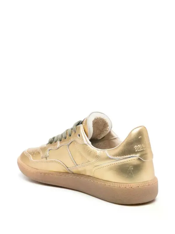 HIDNANDER Mega T Sneakers Tone Metallic Perforated Lace-up - Gold