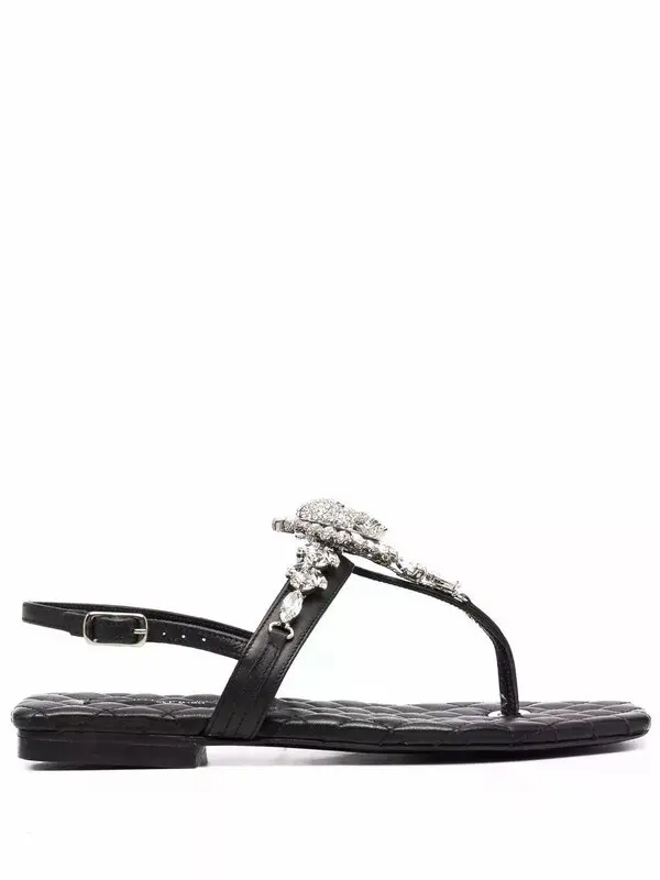 Philipp Plein Embellished Leather Sandals