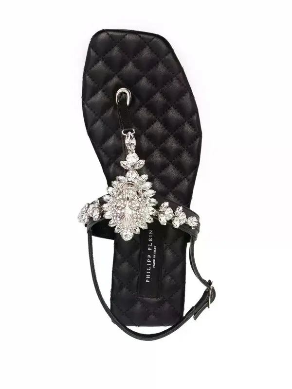 Philipp Plein Embellished Leather Sandals