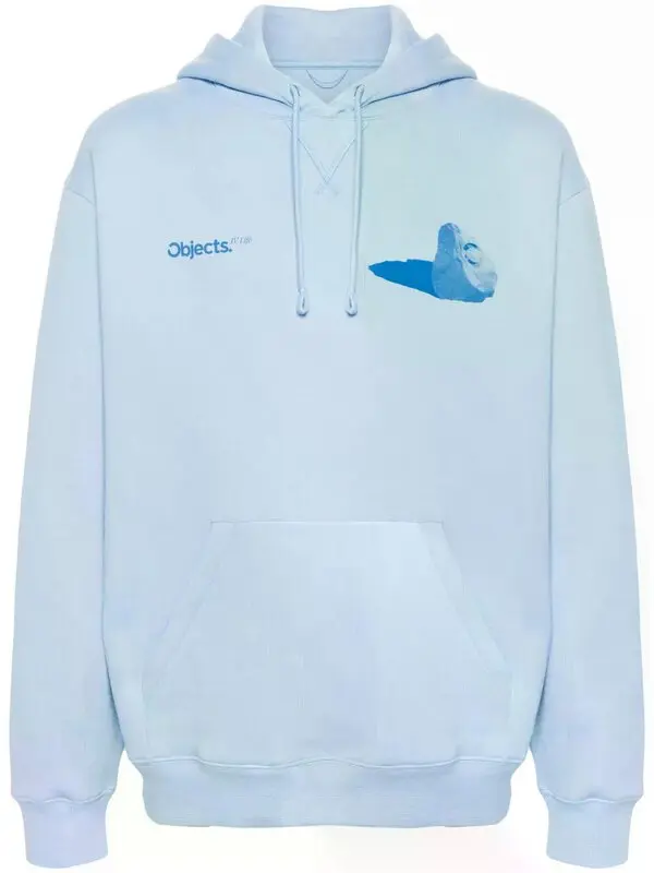 OBJECTS IV LIFE Boulder Print Cotton Hoodie - Blue