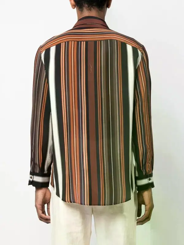 Etro Striped Long-sleeve Silk Shirt