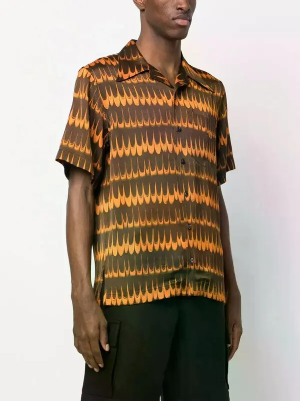 WALES BONNER Geometric-print Short-sleeve Shirt