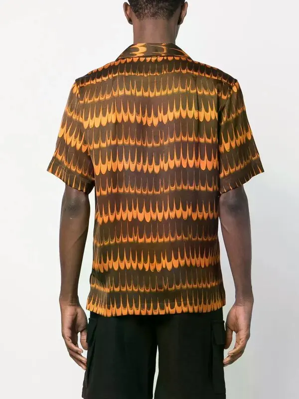 WALES BONNER Geometric-print Short-sleeve Shirt