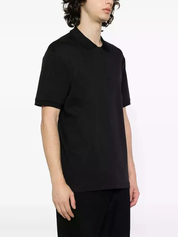 Calvin Klein Logo-patch Organic Cotton Polo Shirt - Black