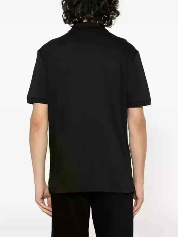 Calvin Klein Logo-patch Organic Cotton Polo Shirt - Black