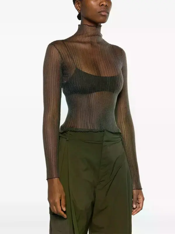 AISLING CAMPS Modern Mist Sheer Long Sleeve T-shirt