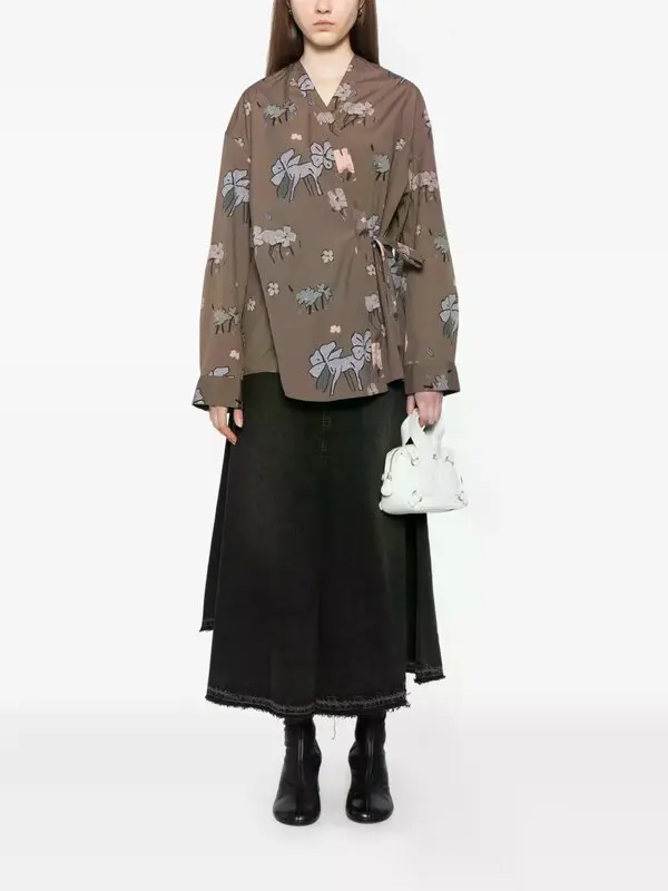 JNBY Distressed Maxi Denim Skirt