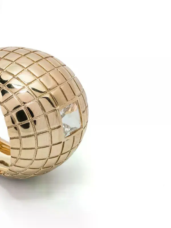 Yvonne Léon 9kt Yellow Disco Ring With White Topaz