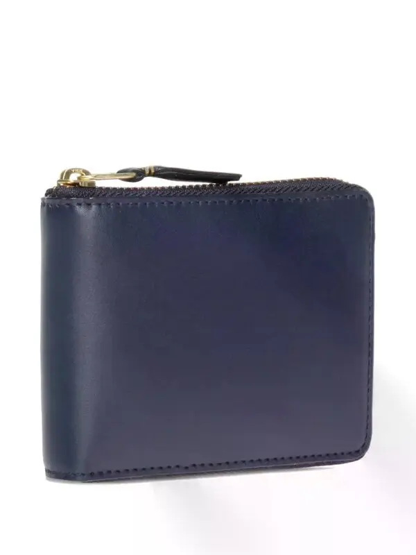 Comme Des Garçons Zip-around Leather Wallet - Blue