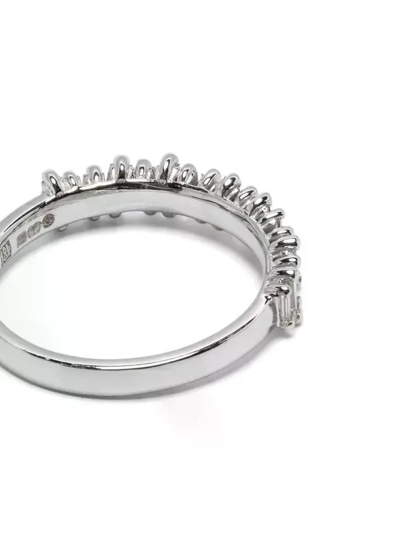 SUZANNE KALAN 18kt White Gold Baguette Diamond Ring - Silver